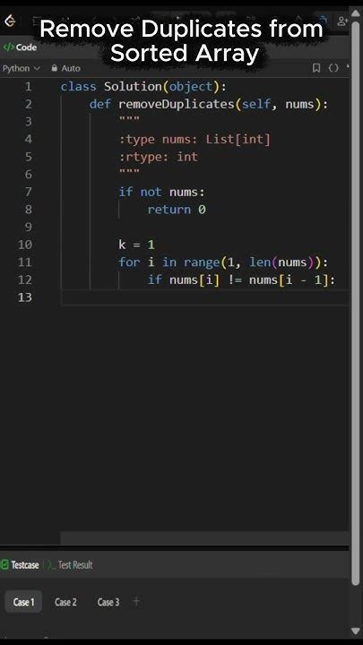 Leetcode 26 26100 Remove Duplicates Two Pointer Shorts