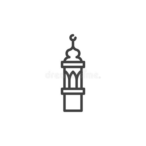 Mosque Minaret Line Icon Stock Illustration Illustration Of Arabic