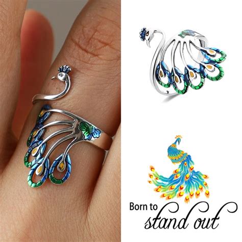Peacock Ring Etsy