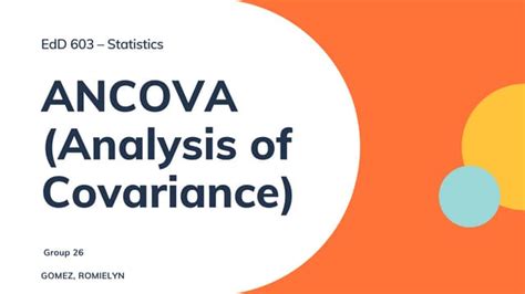 Ancova Analysis Of Covariancepptx