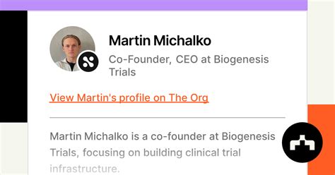 Martin Michalko Co Founder Ceo At Biogenesis Trials The Org