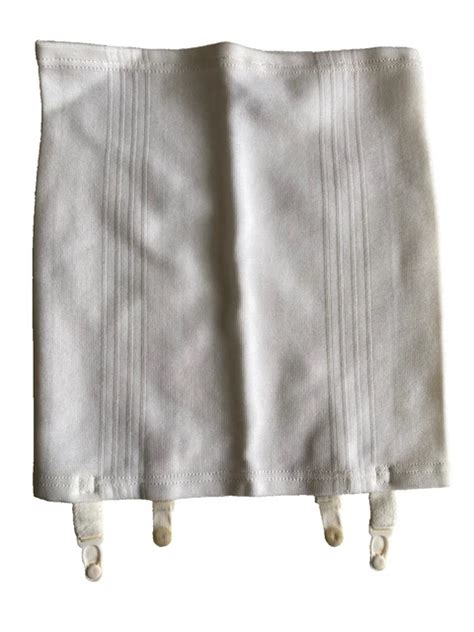 Vintage White Open Girdle Size 28 30 Waist With 4 Suspenders Womens