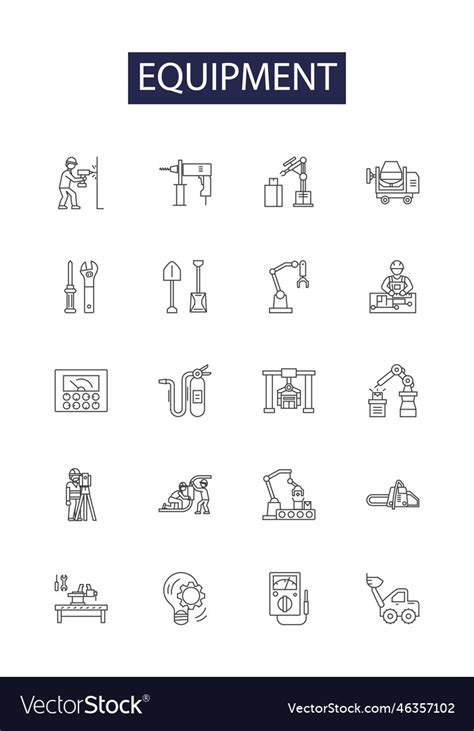 Equipment Line Icons And Signs Health Royalty Free Vector