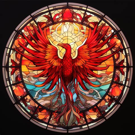 Traditional Circular Stained Glass Window Premium Ai Generated Image