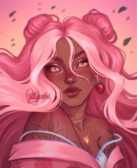 Black Girl Pink Hair Black Love Art Anime Girl With Black Hair Black Girl Cartoon Girls