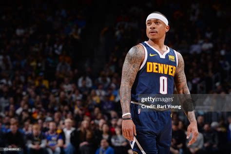 Isaiah Thomas Of The Denver Nuggets Looks On Against The Sacramento