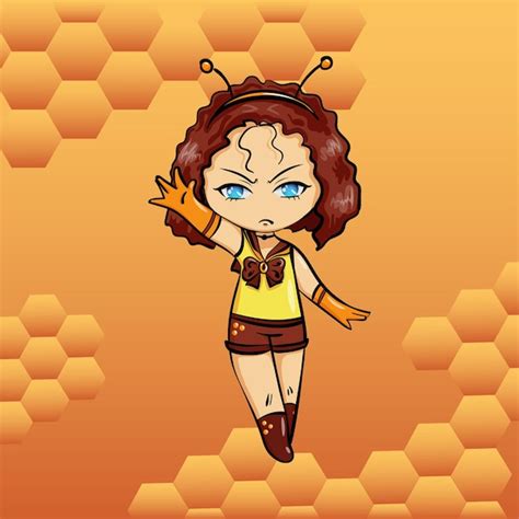 Chica Abeja Chibi Vector Premium