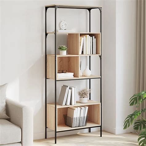 Berkfield Bookcase 5 Tier Sonoma Oak 76x33x1885 Cm Engineered Wood