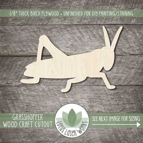 Grasshopper Wood Shape Laser Cut Wooden Blanks Craft Cutouts Etsy