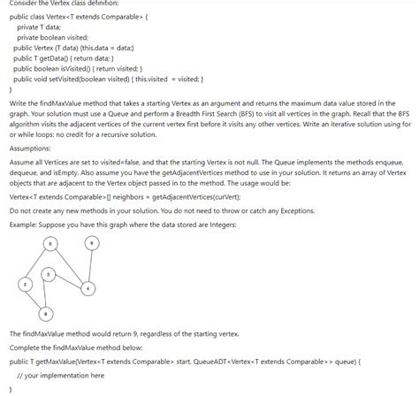 Solved Consider The Vertex Class Definition Public Class