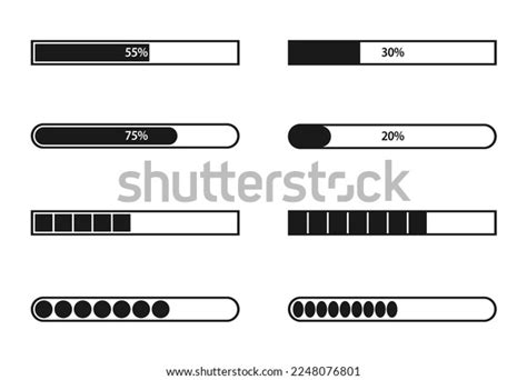 loading status bar different icon collection stock vector royalty free 2248076801 shutterstock