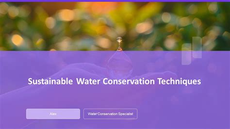 Sustainable Water Conservation Techniques Ppt Slides At