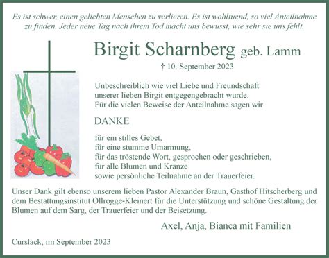 Traueranzeigen Von Birgit Scharnberg Hamburgertrauer De