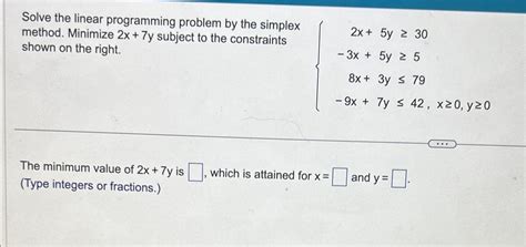 Solved Solve The Linear Programming Problem By The Simplex