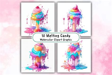 Melting Candy Watercolor Clipart Graphic By Design Point · Creative Fabrica