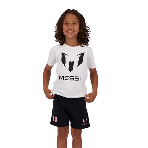 Polera Logo Messi Blanca Niño 100 Fútbol