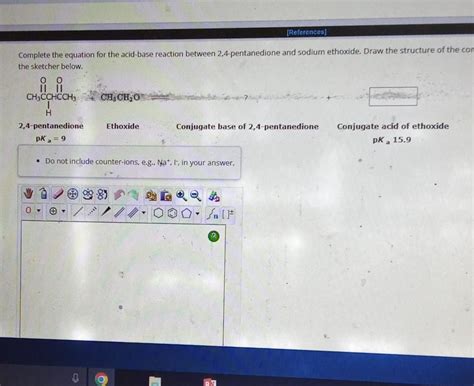 Solved Complete The Equation For The Acid Base Reaction