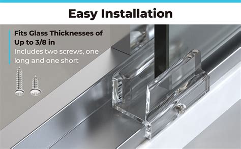 Clear Acrylic Sliding Shower Door Bottom Guide With Screw