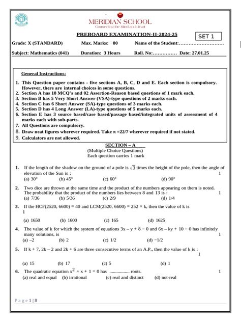 Grade 10 Math Preboard Exam 2024 Pdf Circle Elementary Geometry