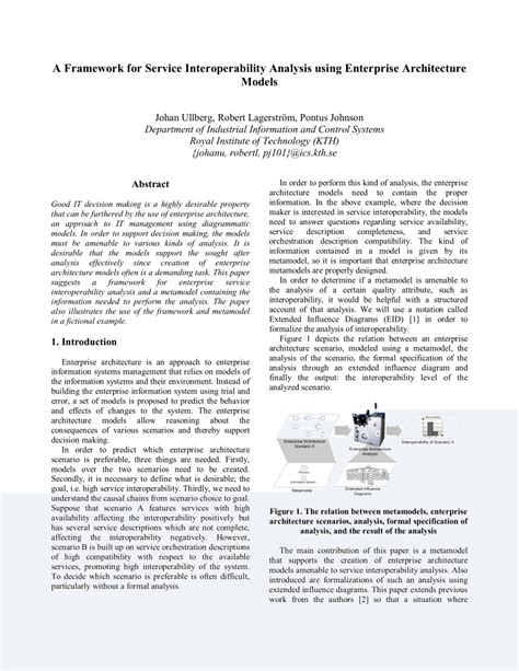 Pdf A Framework For Service Interoperability Analysis Using