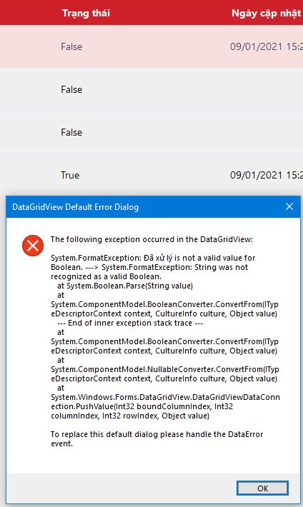 Winforms How To Replace Value Boolean Of Cell In Datagridview To A String C Stack Overflow