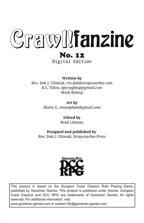 crawl no 12 the luck issue by straycouches press