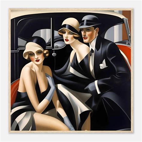 Art Deco Poster Swells Out On The Town Framed Matte Print Etsy