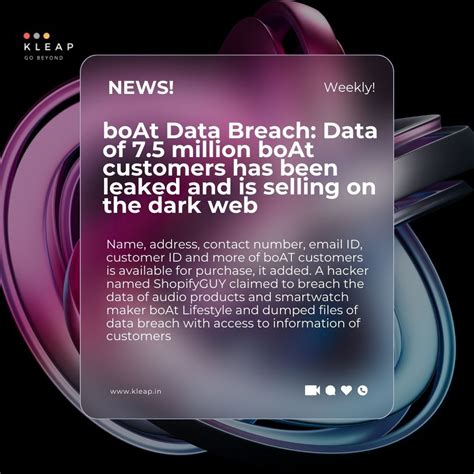 Kleap Technologies On Linkedin Databreach Boat Cybersecurity Dataprivacy Dataprotection