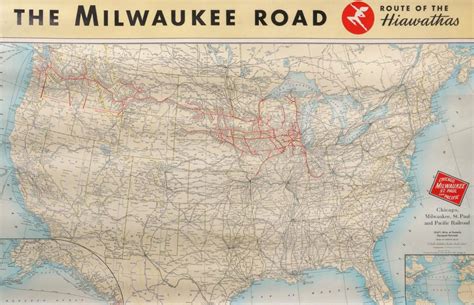 Sold At Auction A Cmstpandp Milwaukee Road Railway Map Dated 1951