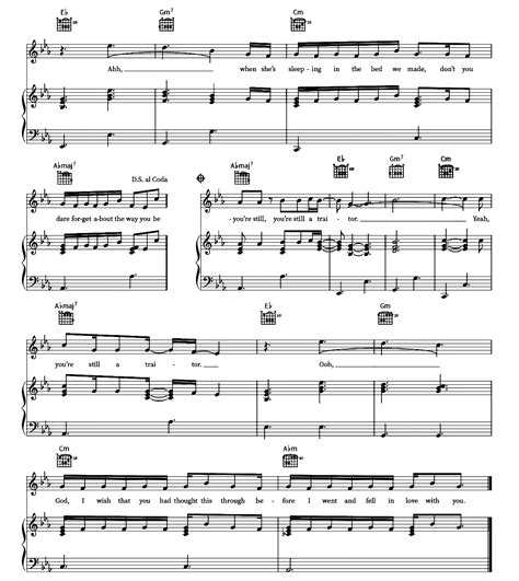 Traitor By Olivia Rodrigo Sheet Music Meta Chords