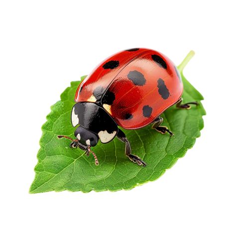 Ladybug On Leaf 46013816 Png