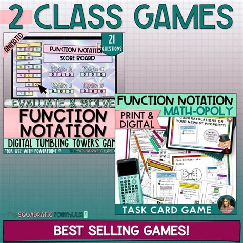 Functions Activities Unit Pack Evaluate Function Notation And Find Domain And Range