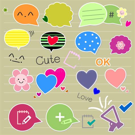 Set Of Cute Thought Bubbles Stock Vector Illustration Of Chat Design