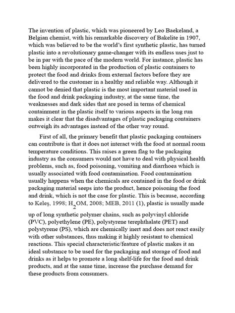 Advantages And Disadvantages Of Plastic Packaging Containers Pdf Plastic Ultraviolet