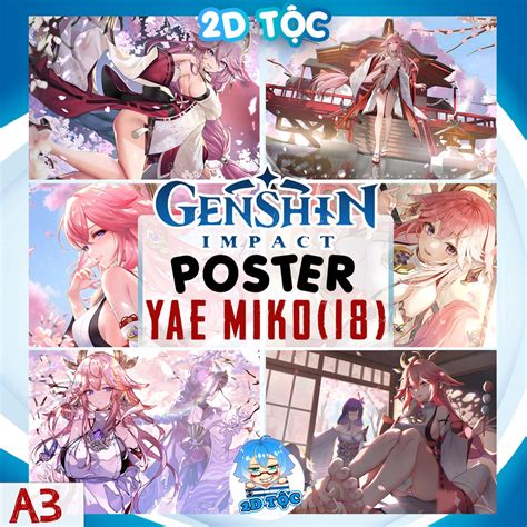 Ảnh Poster A3 ChẤt LƯỢng ChuẨn Yae Miko 18 Game Genshin Impact