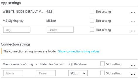 Connection String Azure Does Not Override Application Settings