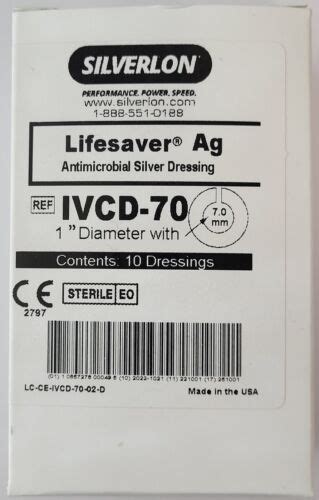 10 Pack Silverlon Lifesaver Ag Antimicrobial Silver Catheter Dressing