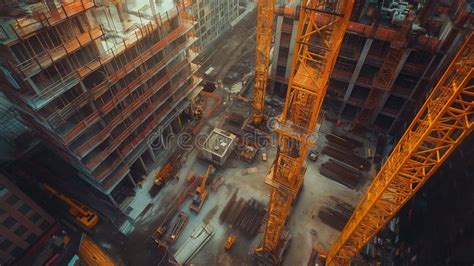 Building Under Construction Industrial Development Construction Site
