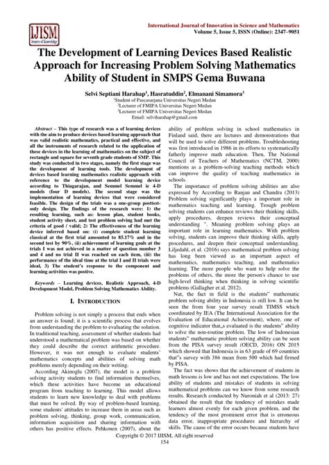 Pdf The Development Of Learning Devices Based Realistic Approach For