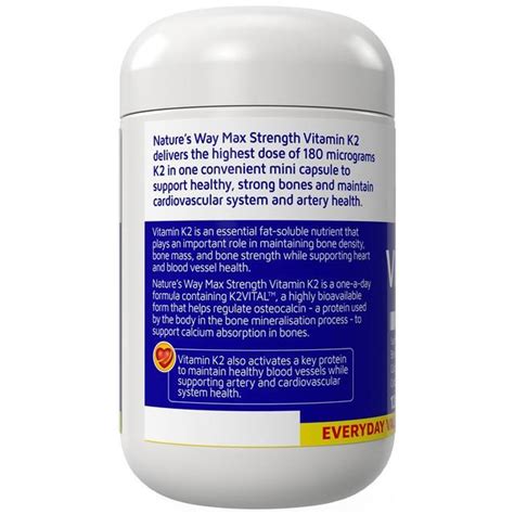 Buy Natures Way Max Strength Vitamin K2 120 Capsules Exclusive Online