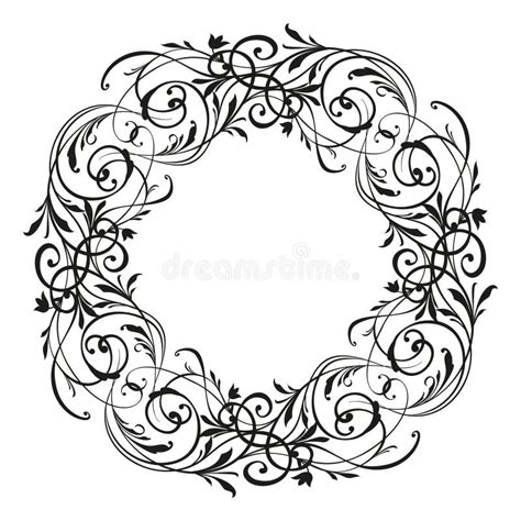 Retro Flower Pattern Antique Style Swirl Decorative Design Element