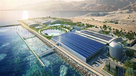 Premium Photo Solarpowered Water Desalination Plant For Coastal