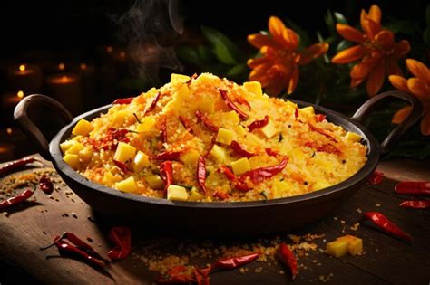 Brazilian Food Cous Cous Cassava Farofa Premium Ai Generated Image