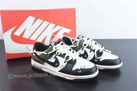 Nike Dunk Low Custom White Black Olive Solesnk