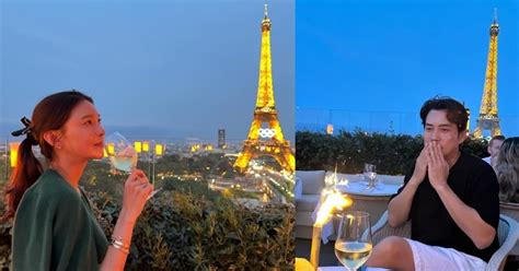 주상욱♥차예련 결혼 8년에도 달달 연애 무드 폭발에펠탑 앞 그림 같네