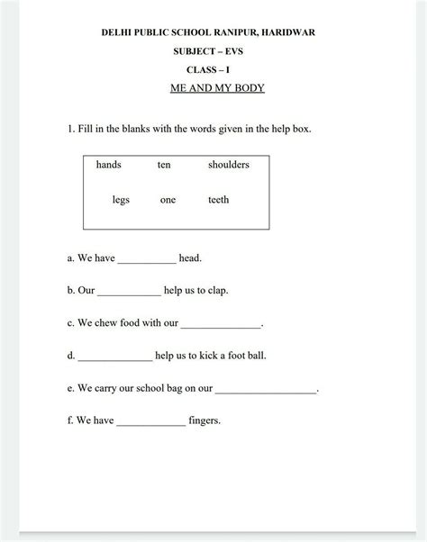 Descriptive Words Worksheet