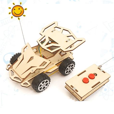 Wooden Diy Manual Remote Control Car Assembling Toy Genius Tech