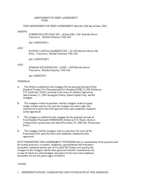 Onecle Deed Of Assignment Of Debt Pdf Assignment Law Civil Law Common Law