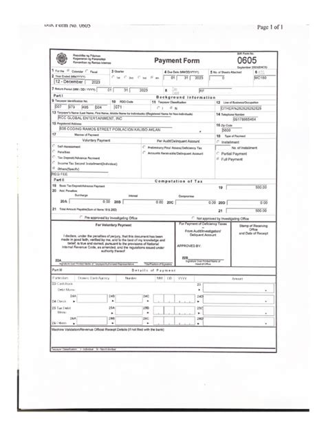 Payment Form Pdf