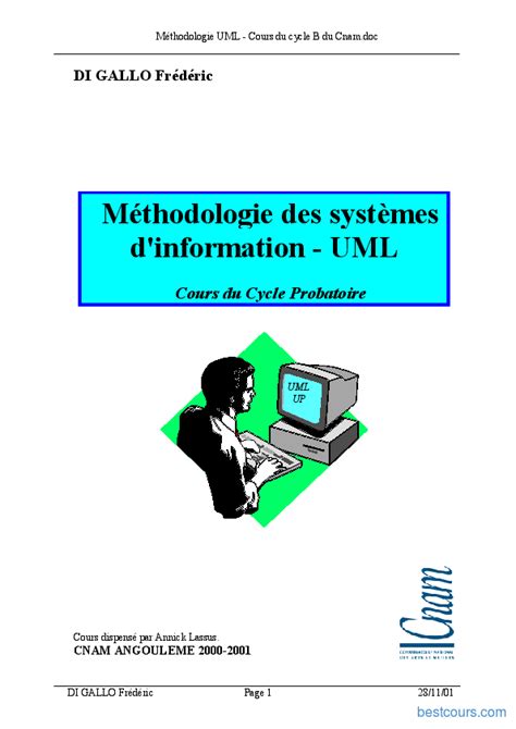 [pdf] méthodologie des systèmes d information uml cours et formation